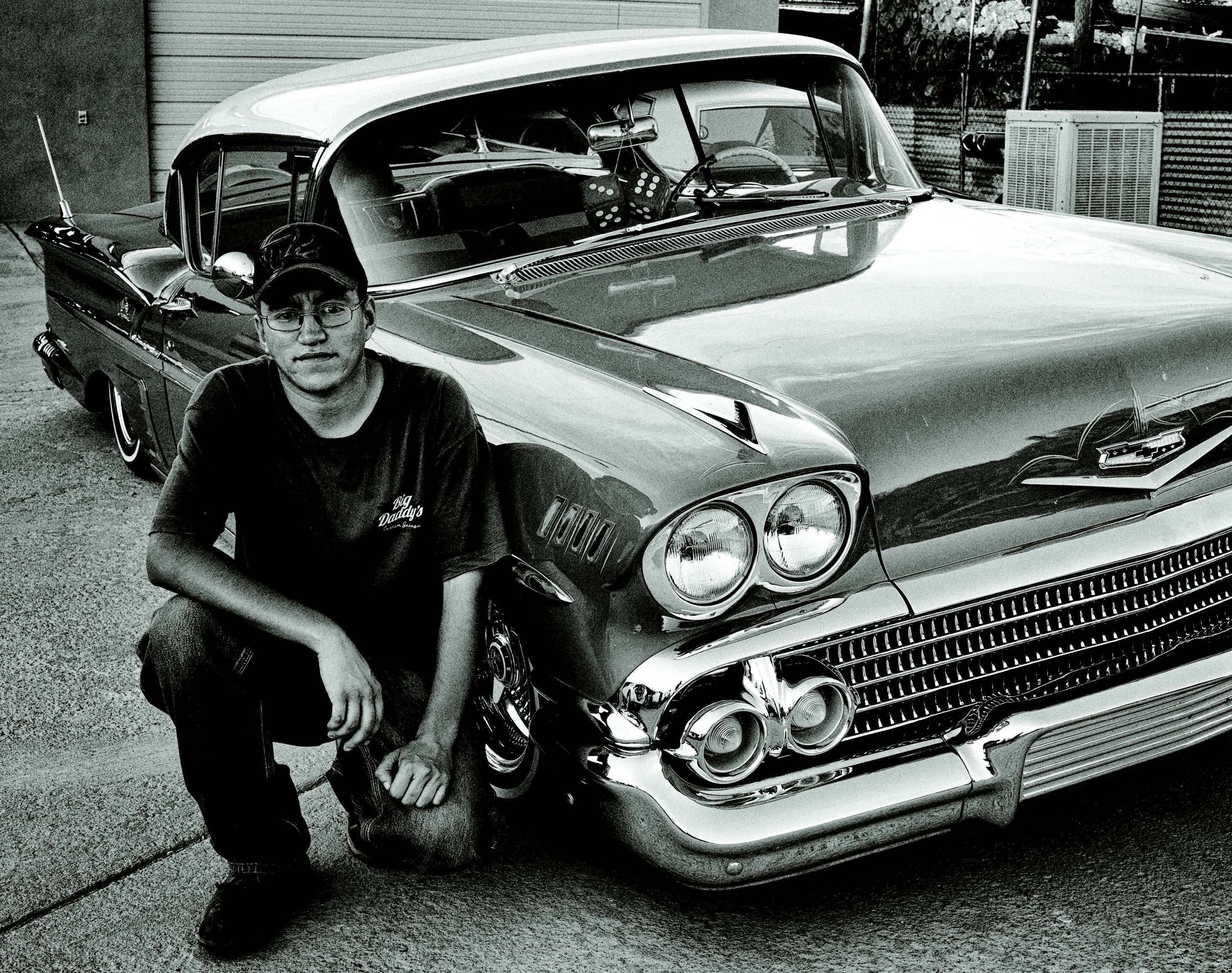 Johnny C. Martinez, Jr. with his 1958 Impala, Chimayó, 2015. Photograph ...